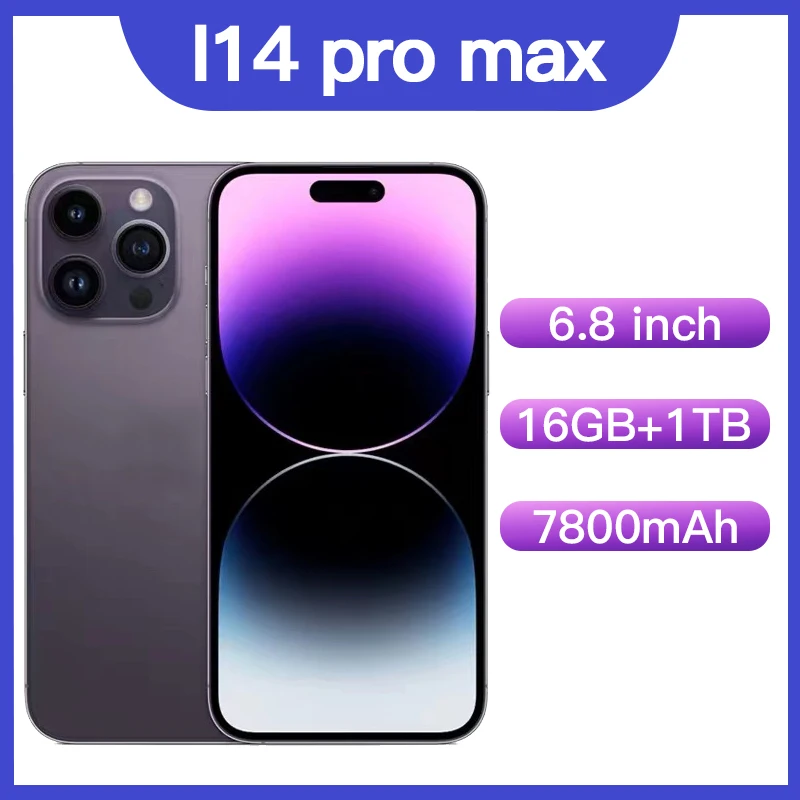 2023 Global Version l14 Pro Max 5G Smartphone 16G+1TB 6.8 inch Cellular ...
