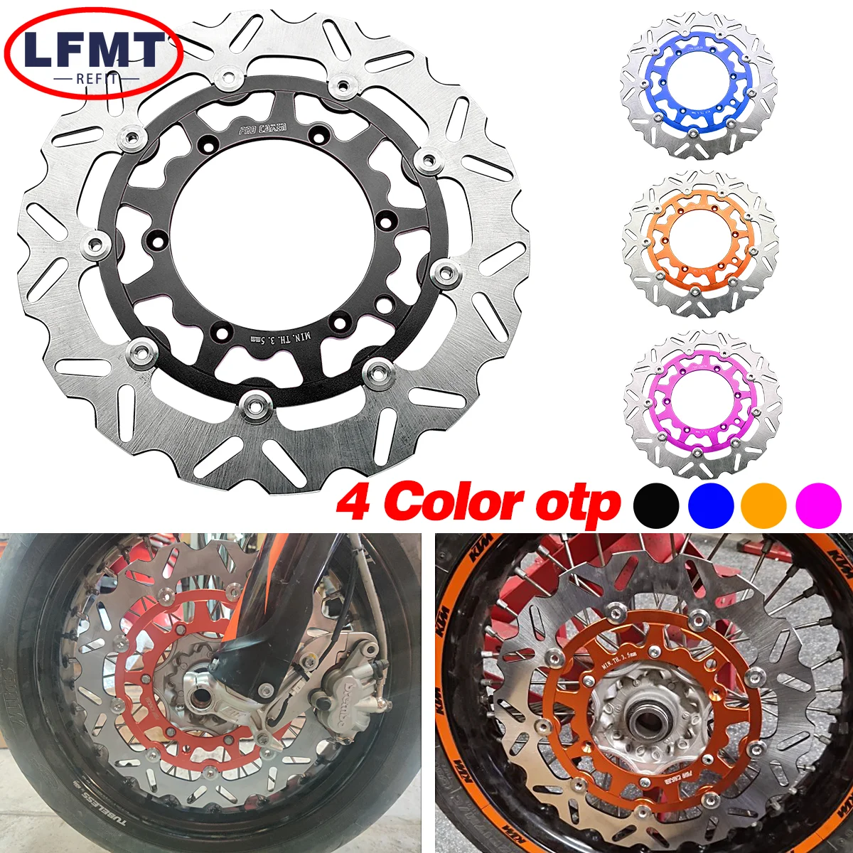 Motorcycle-320MM-Front-Floating-Brake-Disc-Rotor-For-KTM-EXC-SX-SXS-XCW ...