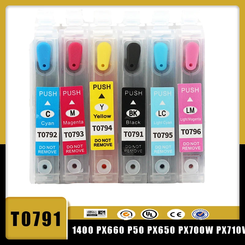 vilaxh T0791 Refillable Ink Cartridges For Epson Stylus Photo 1400 ...