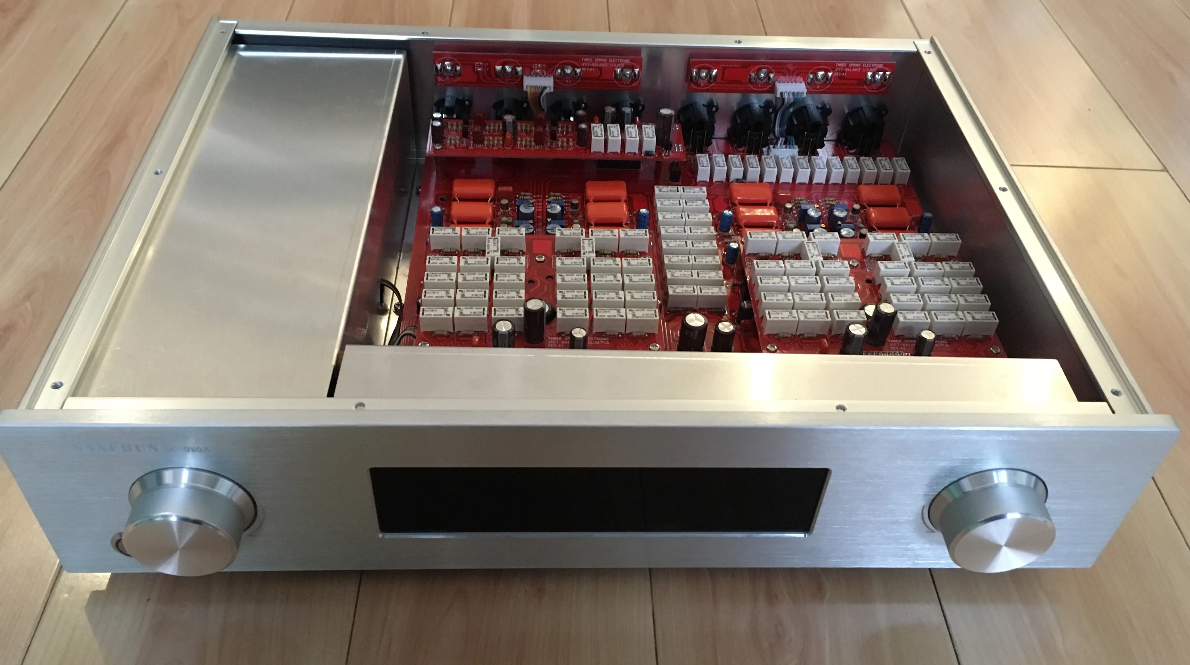 SC-980A 완전 균형 프리 스테이지 JFET 4 튜브 프리 스테이지 원격 제어 앰프