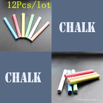 12 Pcs/Lot Chalk Pen Drawing Chalks for School Blackboard 6 Colors ...