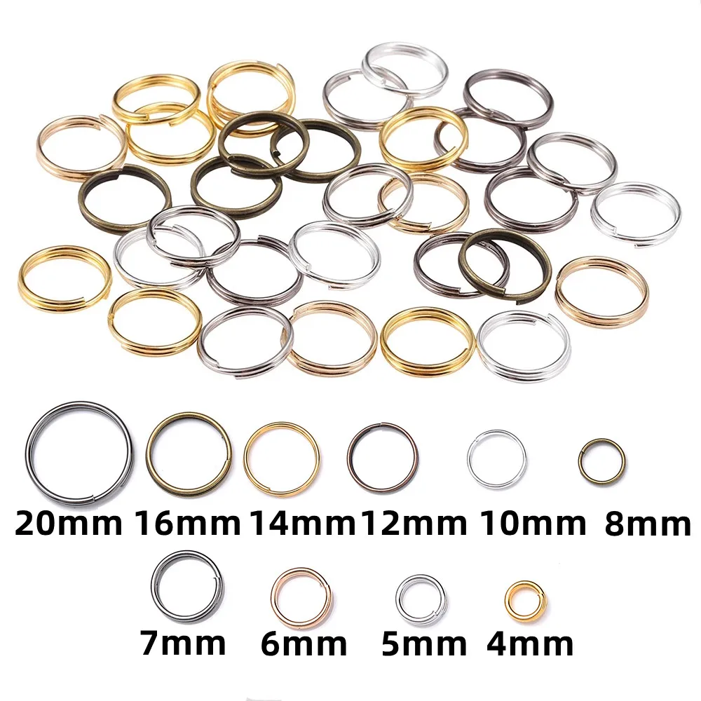 50-200pcs Key Holder Open Jump Rings Split Rings Double Loops Circle 4 ...