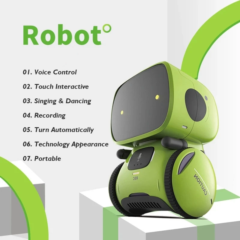 Emo Robot Smart Robots Dance Voice Command Sensor, Singing, Dancing, Repeating Robot Toy for ...