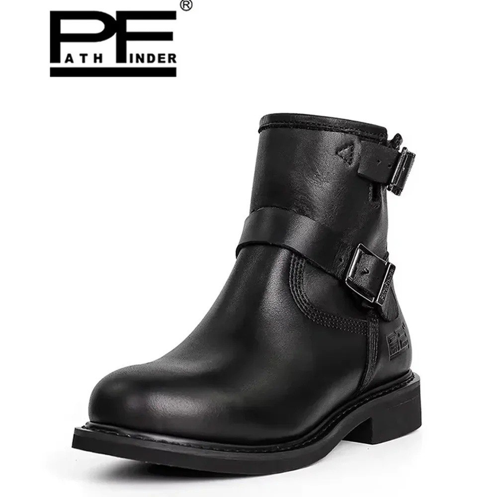 Fashion-Genuine-Leather-Motorcycle-Boots-Vintage-British-Men-Casual-Mid ...