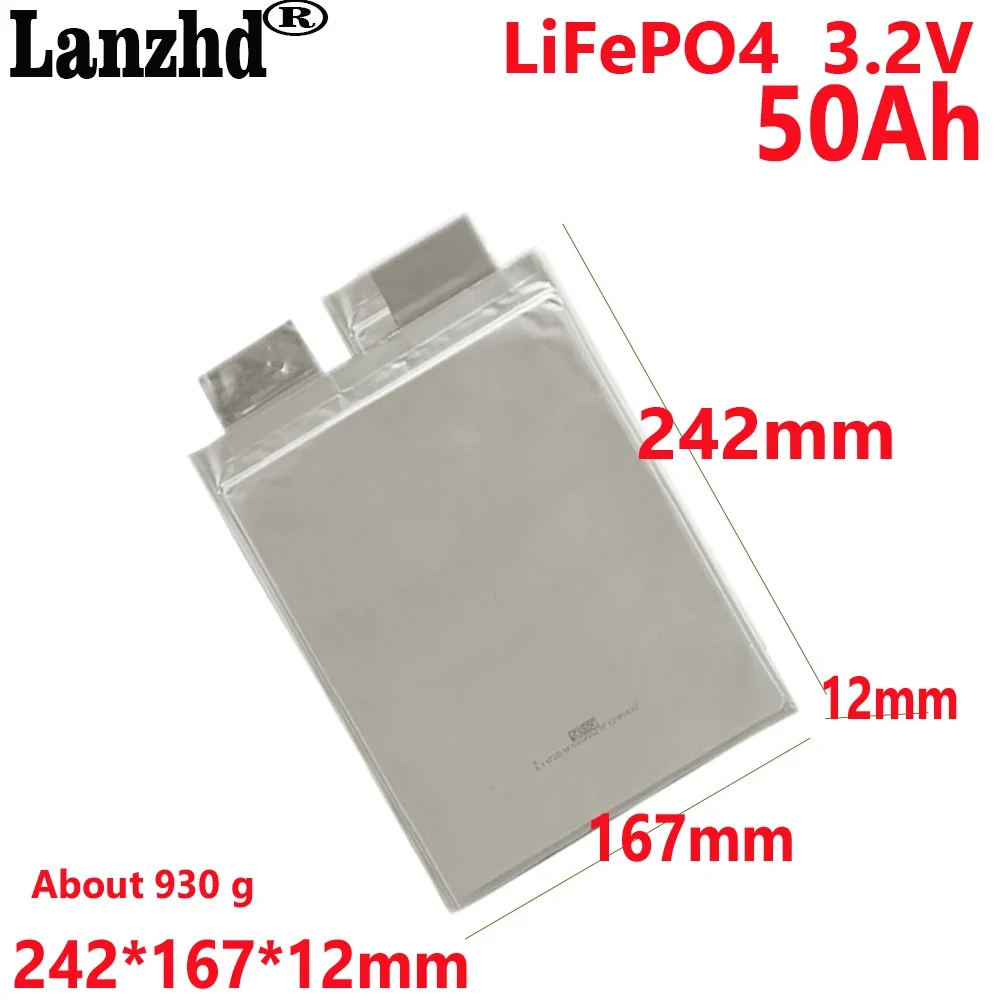 LiFePO4-50Ah-3-2V-Battery-Soft-pack-lithium-iron-phosphate-battery ...