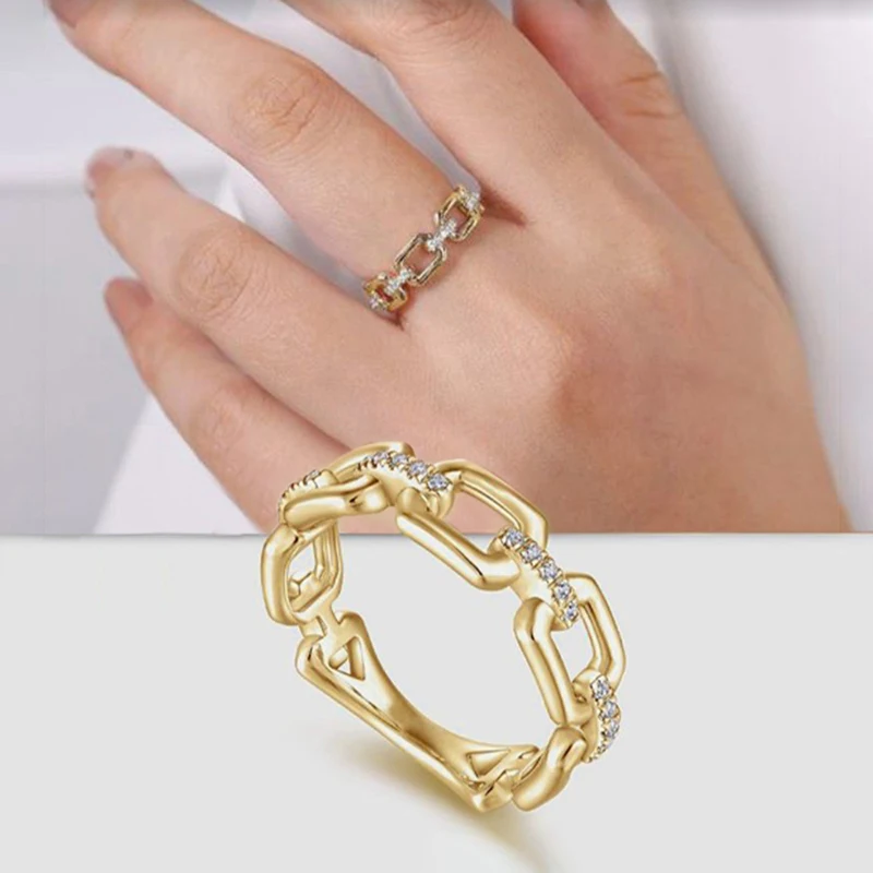 Huitan-Fashion-Female-Chain-Rings-with-Bright-Cubic-Zirconia-Daily ...