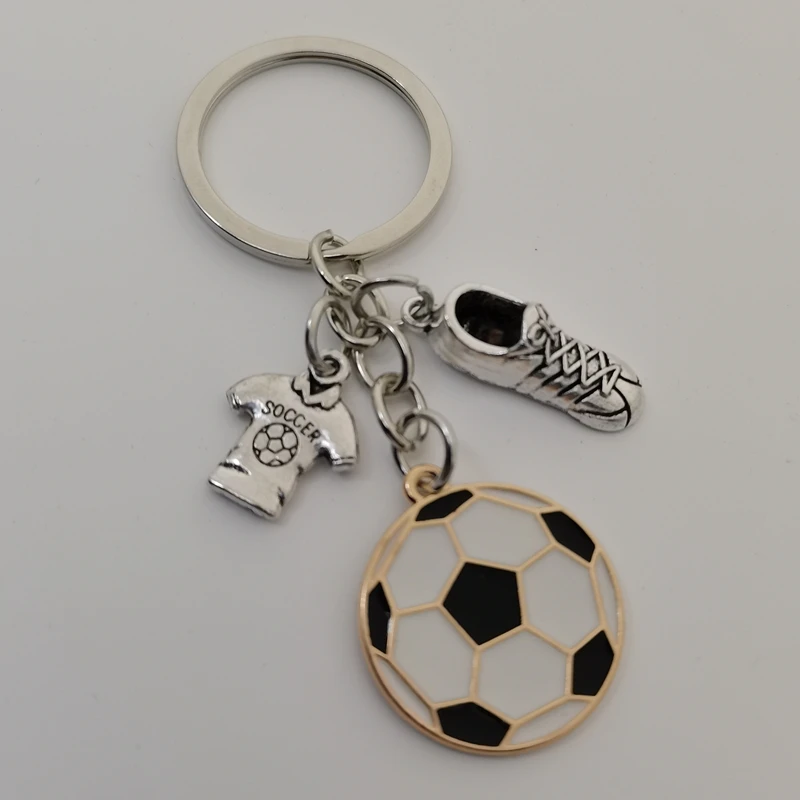 Enamel Football Key Ring | Metal Football Key Ring | Enamel Soccer Gym ...