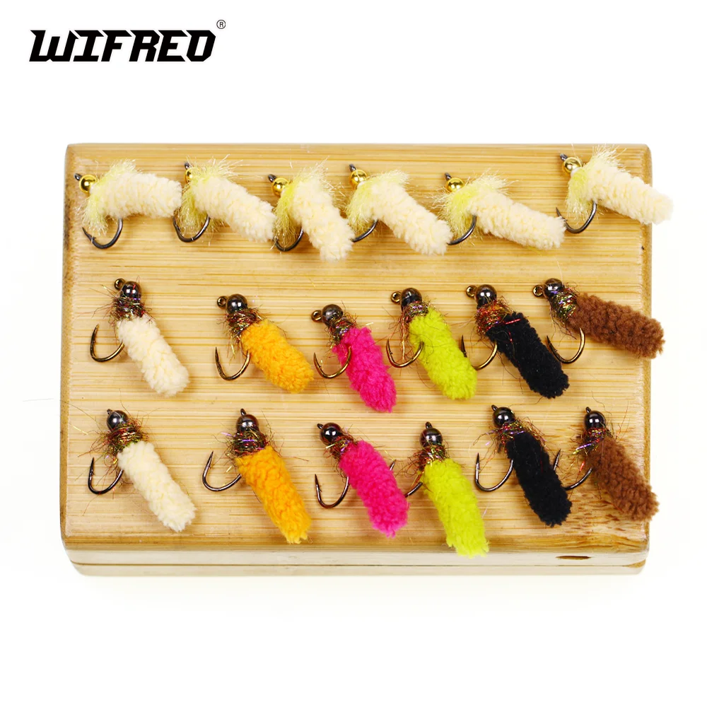 Wifreo 6pcs #7 #10 Brass/Jig Bead Mop Fly Artificial Crane Fly Caddis ...