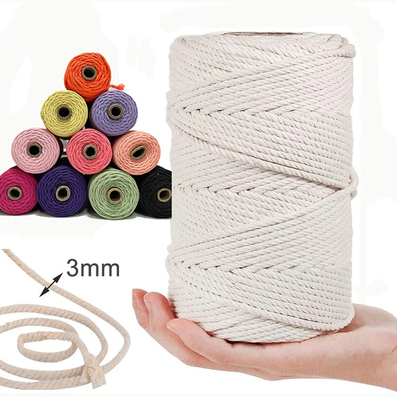 Macrame-Cord-3-4mm-300m-100-Natural-Cotton-Macrame-Rope-Cotton-Cord-for ...