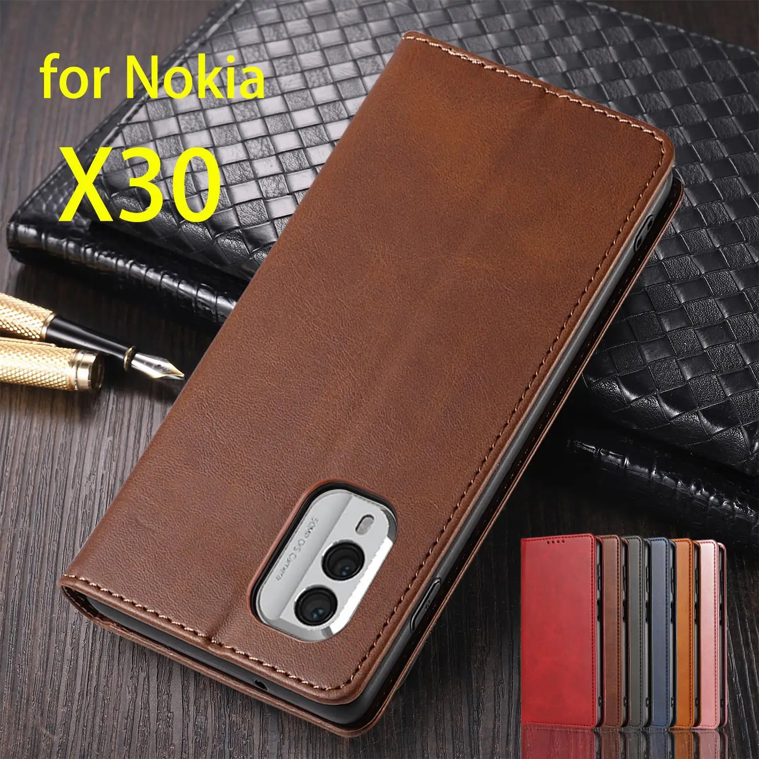 Leather-Case-for-Nokia-X30-Nokia-X-30-Card-Holder-Holster-Magnetic ...