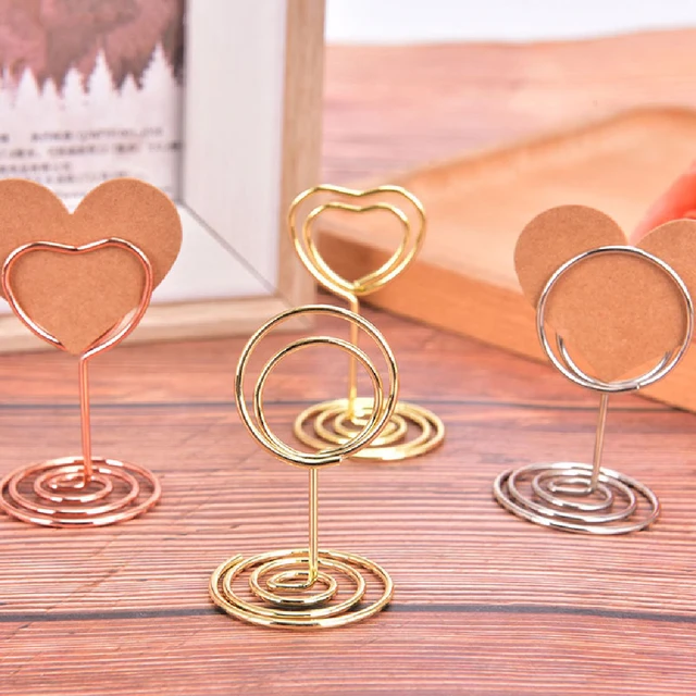 Mini Metal Place Card Holders Photo Clip Stands Táblázat Név Jelző ...