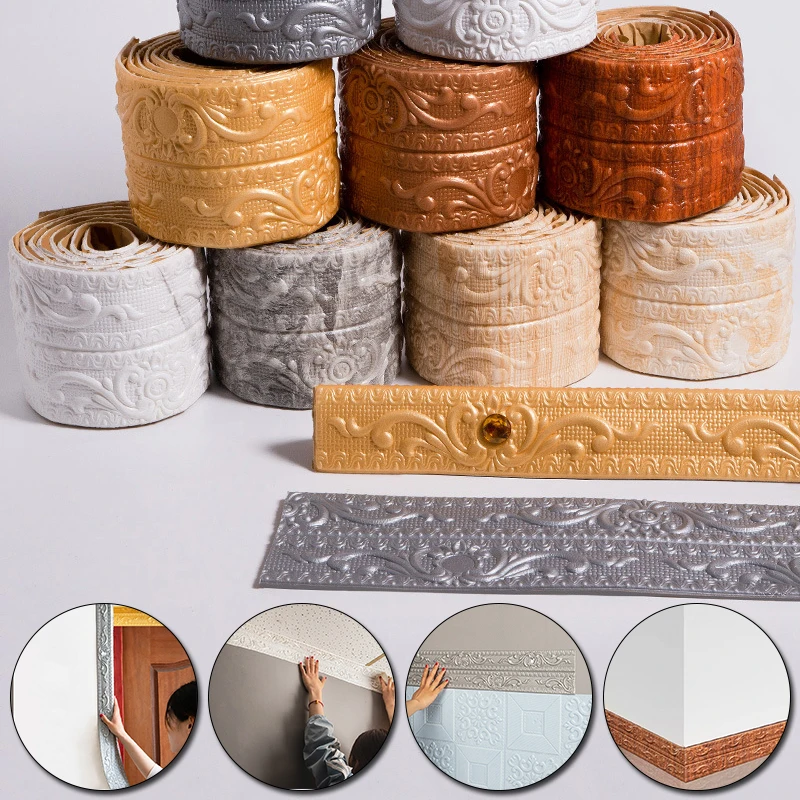 Embellecedor-de-pared-3D-autoadhesivo-para-Borde-de-rodapi-impermeable ...