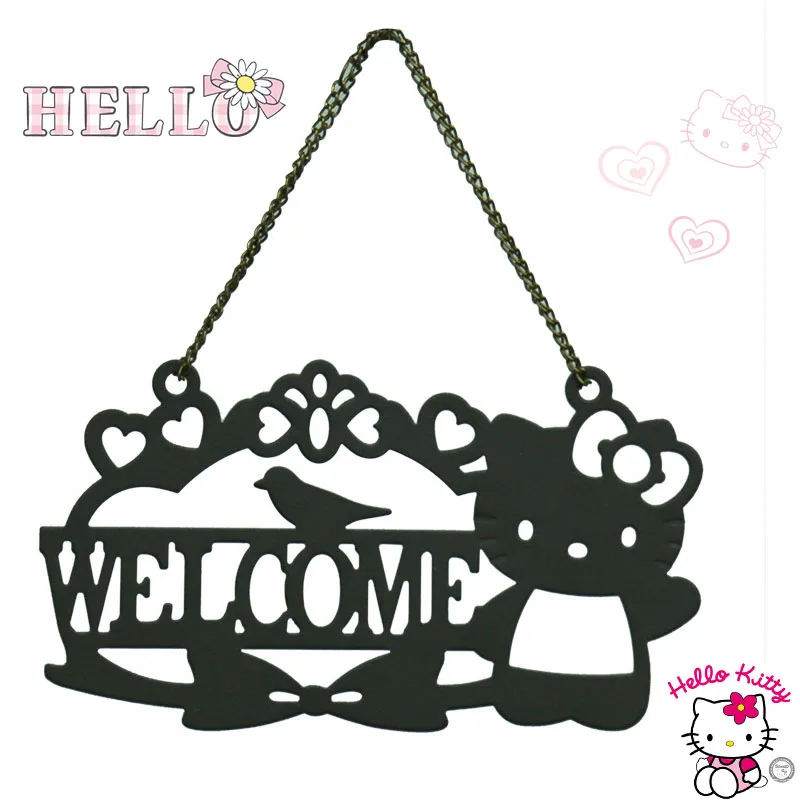Cartoon-Hello-Kitty-House-Door-Signs-Kawaii-Anime-Hellokt-Welcome ...