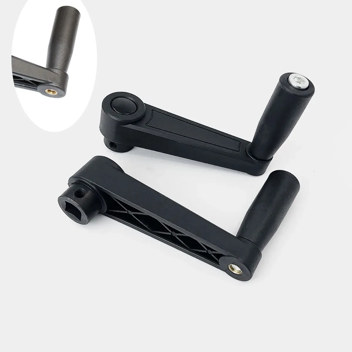 1Pcs-Black-Round-Square-Hole-Mounting-Non-foldable-Crank-Handles-For ...