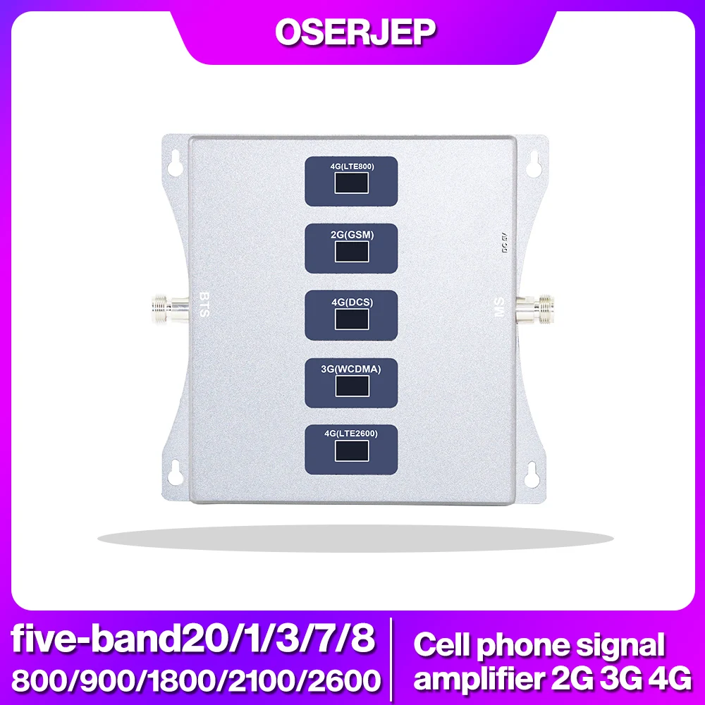 Five Band LTE Band 20 800 900 1800 2100 2600Mhz Cellular Amplifier GSM DCS WCDMA 2G 3G 4G ...