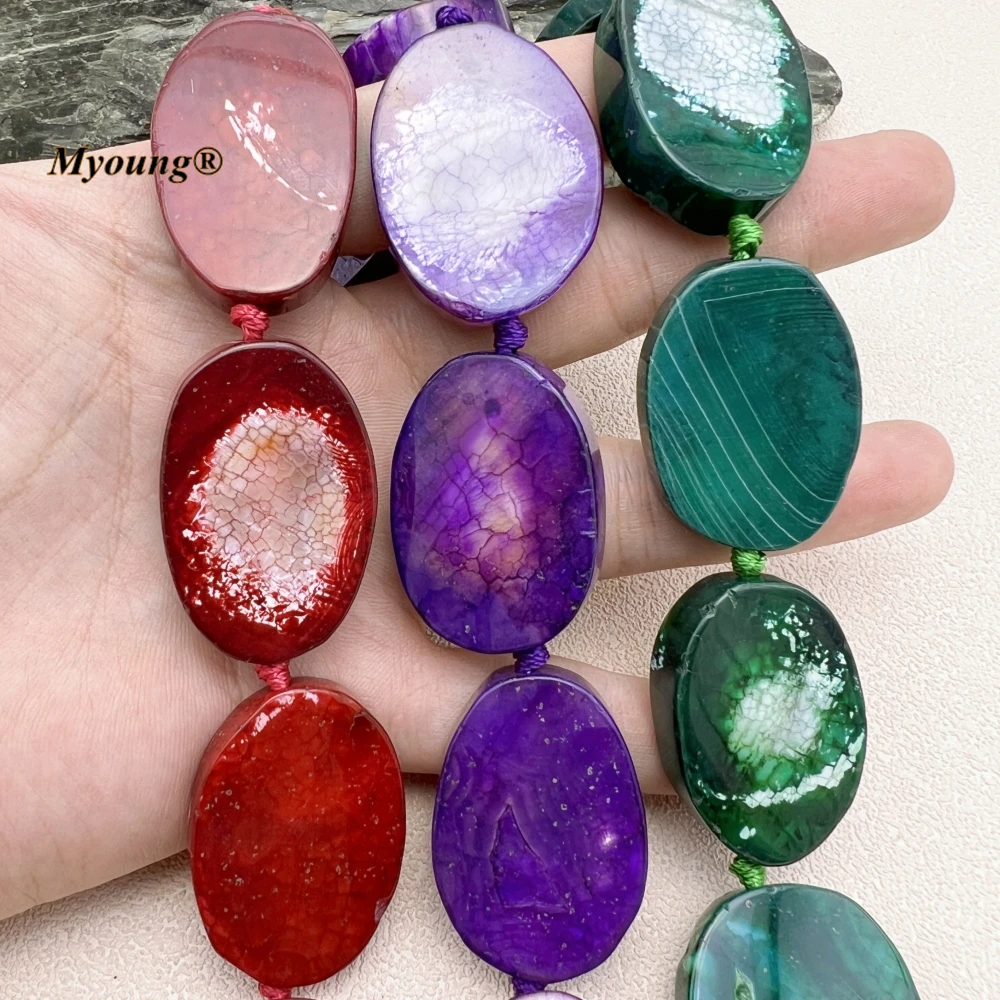 Large Oval Shape Multicolor Natural Agates Stone Slice Pendant Beads ...