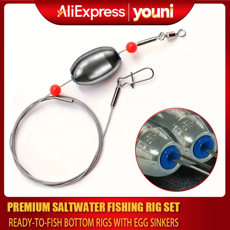 4-Pack Ready-to-Fish Saltwater Rig Kit | Bottom Fishing Setup with Egg ...