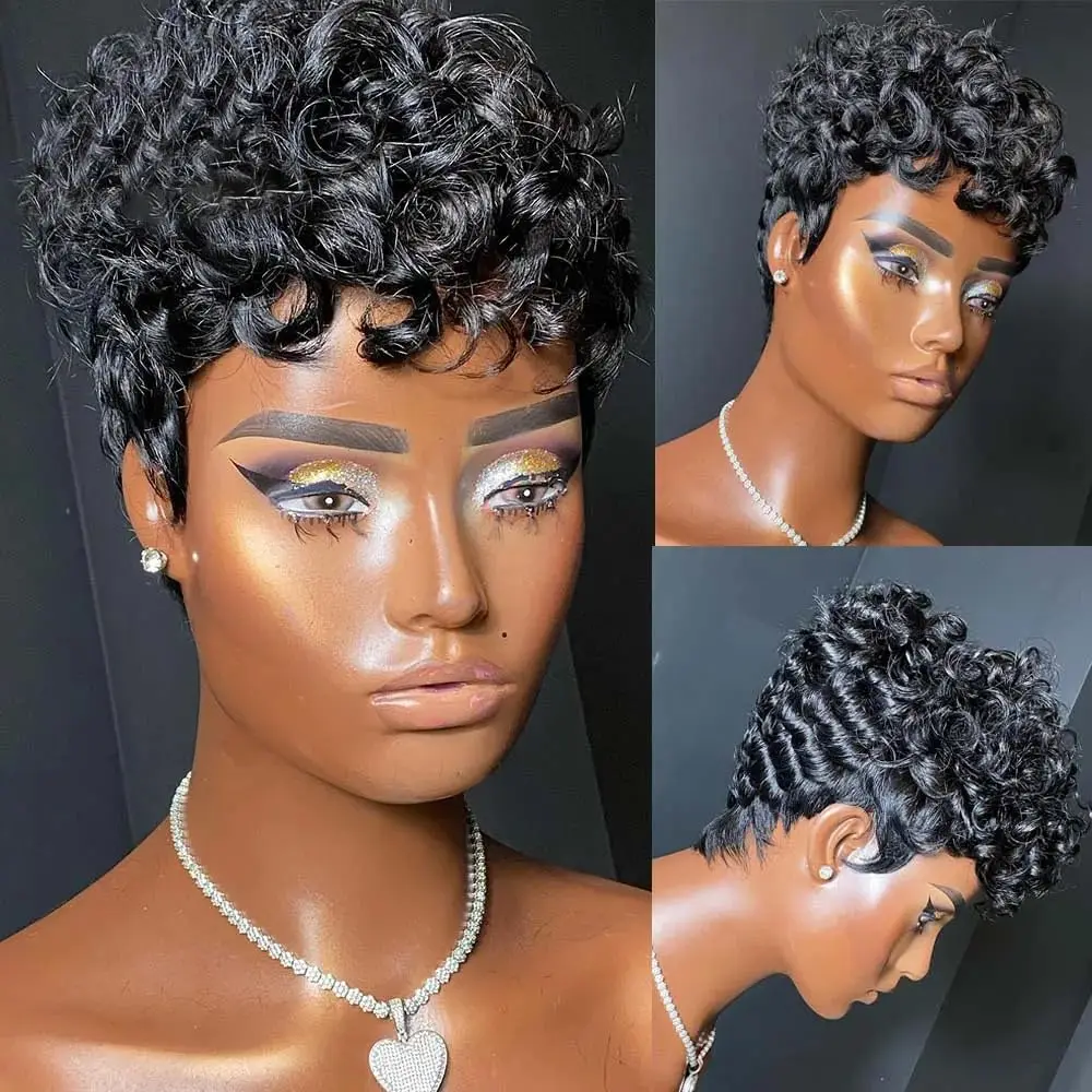 hort-Pixie-Wigs-for-Black-Women-Short-Black-Curly-Pixie-Wigs-Synthetic ...