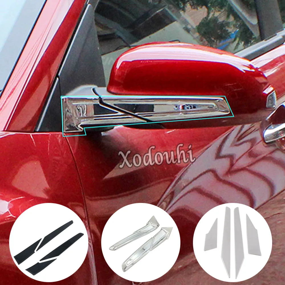 Car Body Back Rear View Side Mirror Stick Trim Frame Lamp Eyebrow Hoods ...