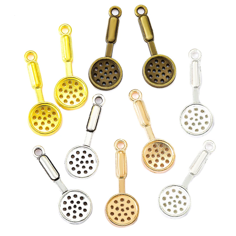 30pcs 5 cores Leaky colher Encantos 20x8mm Liga de zinco Acessórios ...