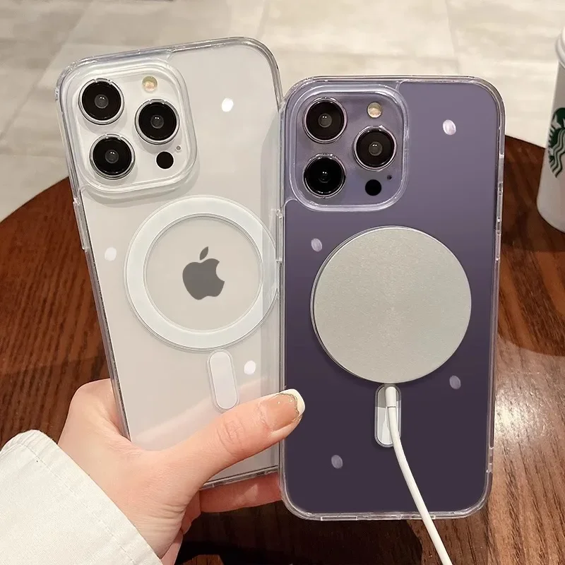 Ultra-thin-transparent-magsafe-charging-phone-case-for-iPhone-15-14-13 ...