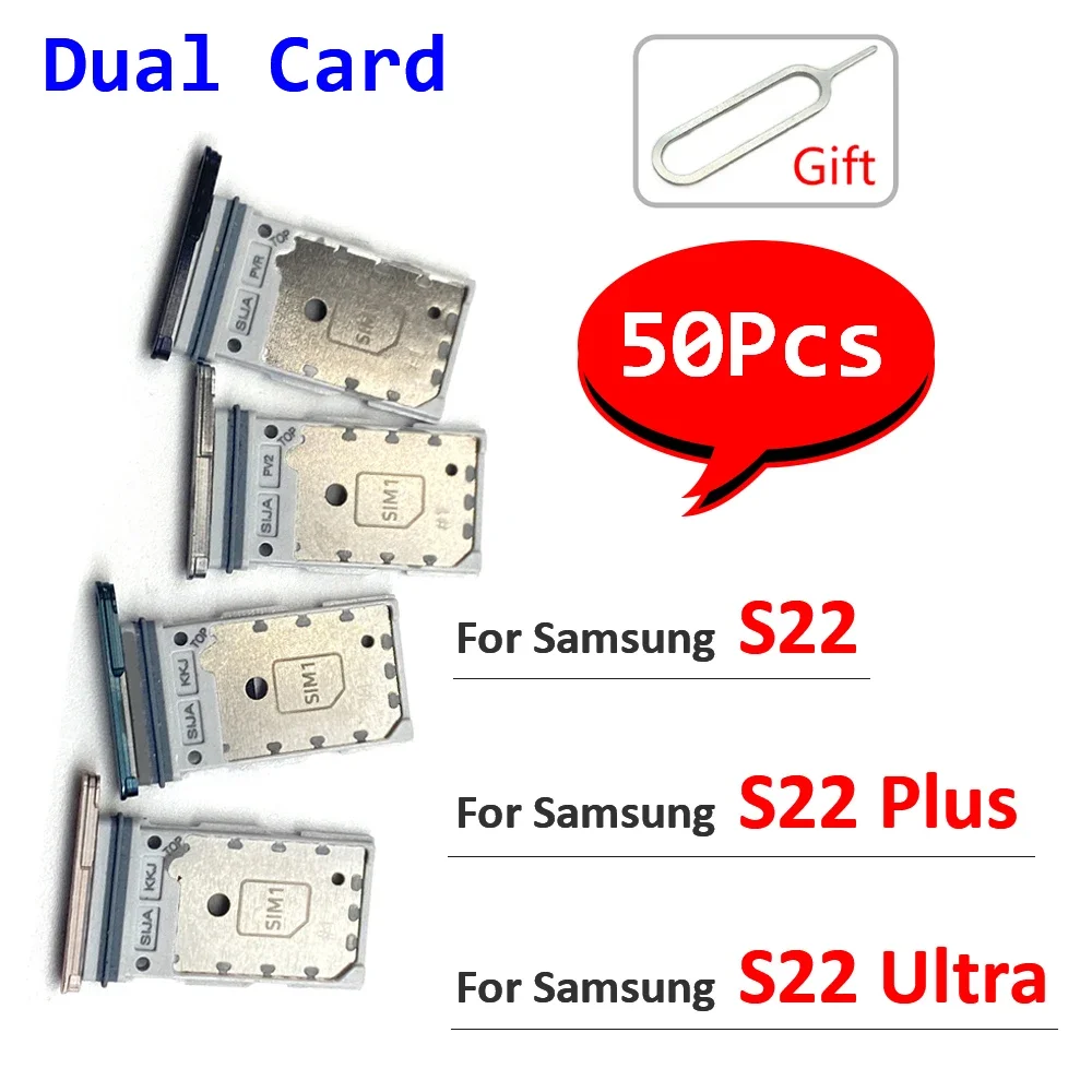50Pcs-Dual-Card-NEW-SIM-Card-Tray-chip-slot-drawer-Holder-Adapter ...