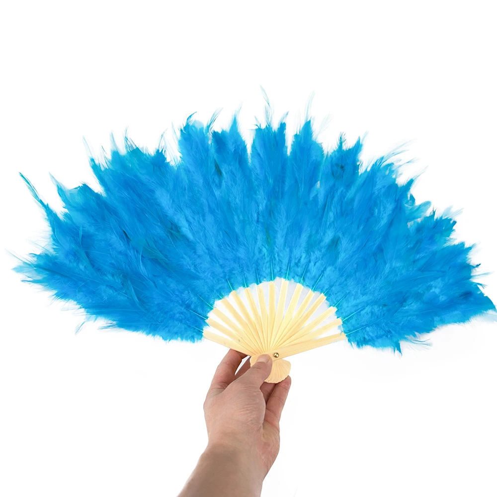 60x35cm Chicken Feather Fan Fluffy Wedding Fan Elegant Party Rooster ...