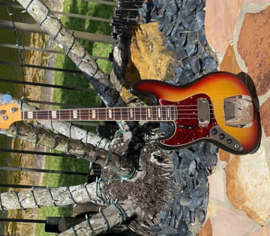 4 String Left Hand Bass Sunburst bass Solid wood Body Rose Wood ...