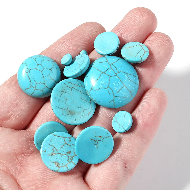 10pcs-lot-White-Blue-Turquoise-Cabochon-Natural-Stone-Round-Cabochon ...