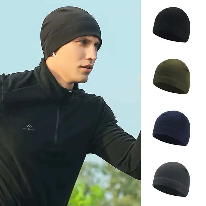 Men Polar Fleece Cap Winter Warm Outdoor Sports Skiing Cycling Hat ...