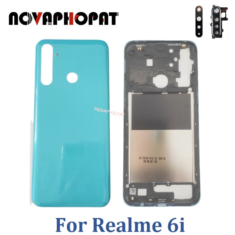 Novaphopat-For-Realme-6i-RMX2040-Battery-Cover-Back-Rear-Door-Case-Back ...