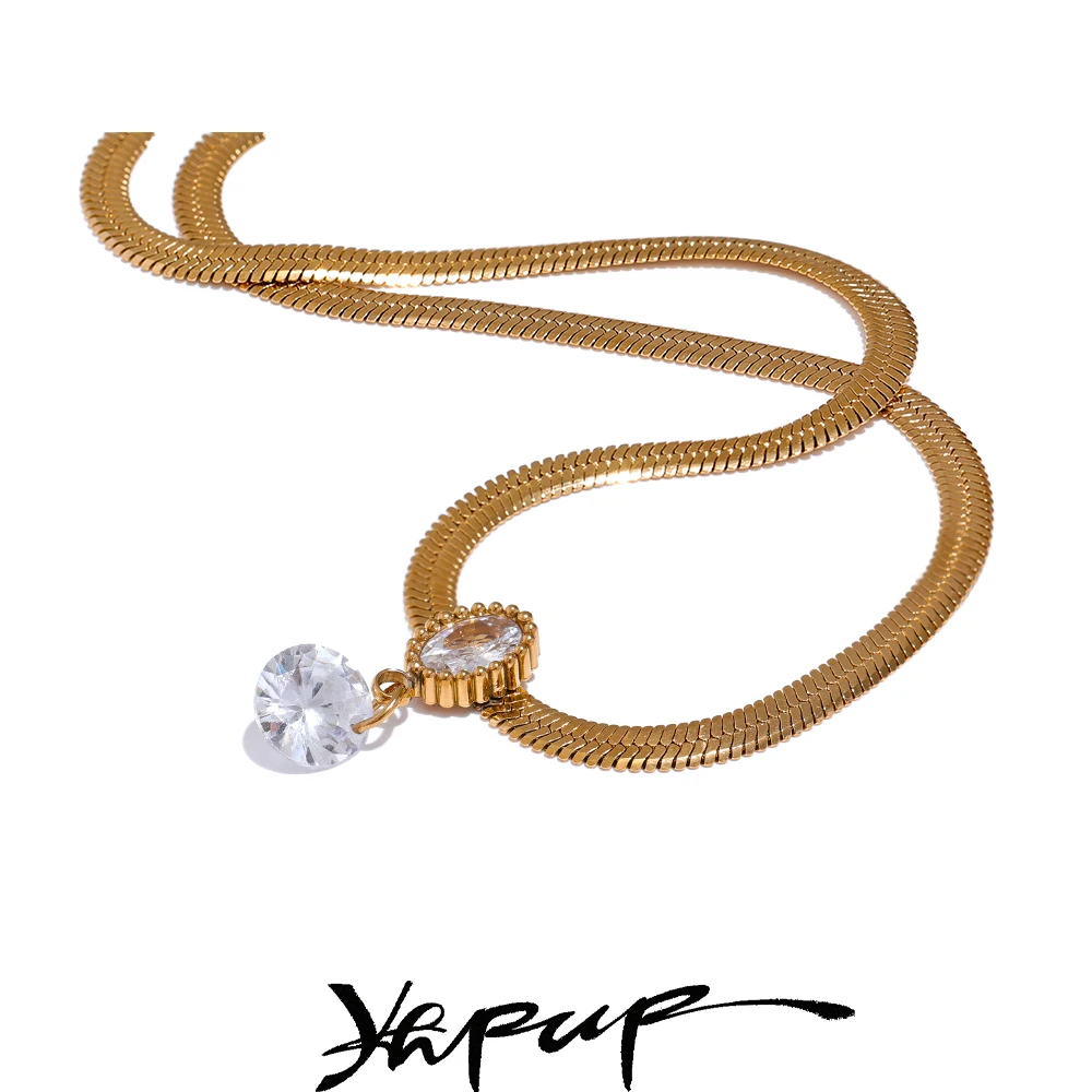 Yhpup-Collar-de-circonita-c-bica-brillante-cadena-de-serpiente-de-Color ...