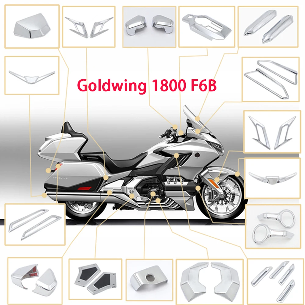 GL1800-Accessories-Set-Motorcycle-front-rear-chrome-trim-Decorative ...