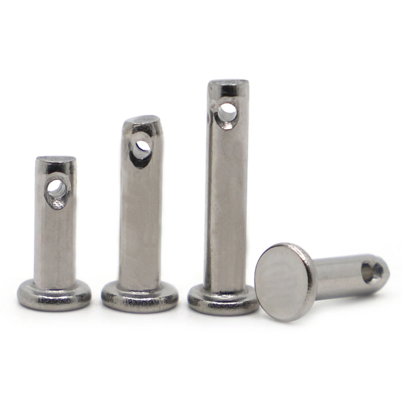 Pasadores de eje de acero inoxidable, pasadores cilíndricos de cabeza plana con agujero, rollo ...