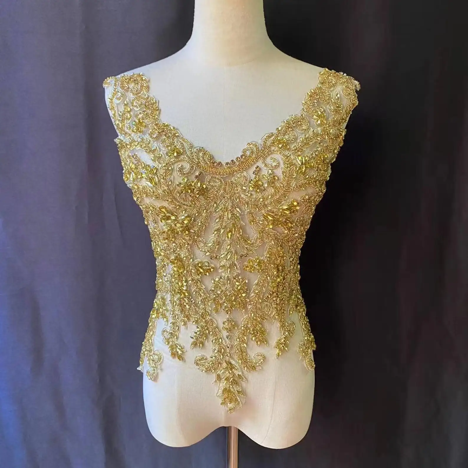 Apliques y parches de ropa con diamantes de imitación dorados para ...