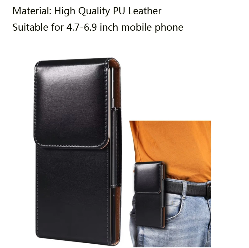 PU Leather Waist Packs Casual Men Phone Pouch Smartphone Bags Belt Clip ...