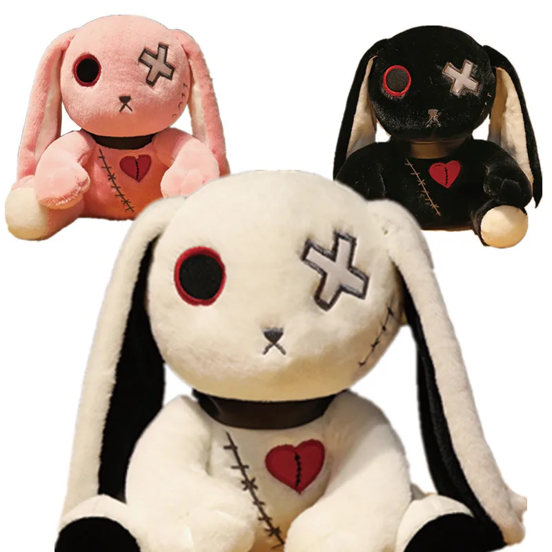 Dark-Devil-Black-Rabbit-Plush-Toy-Cross-Eyes-Punk-Lolita-Pink-Bunny ...