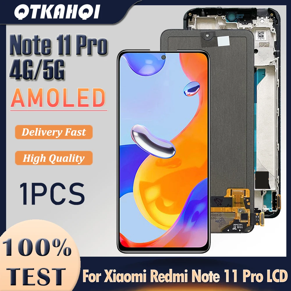 AMOLED For Xiaomi Redmi Note 11 Pro 2201116TG 2201116TI Lcd Display ...