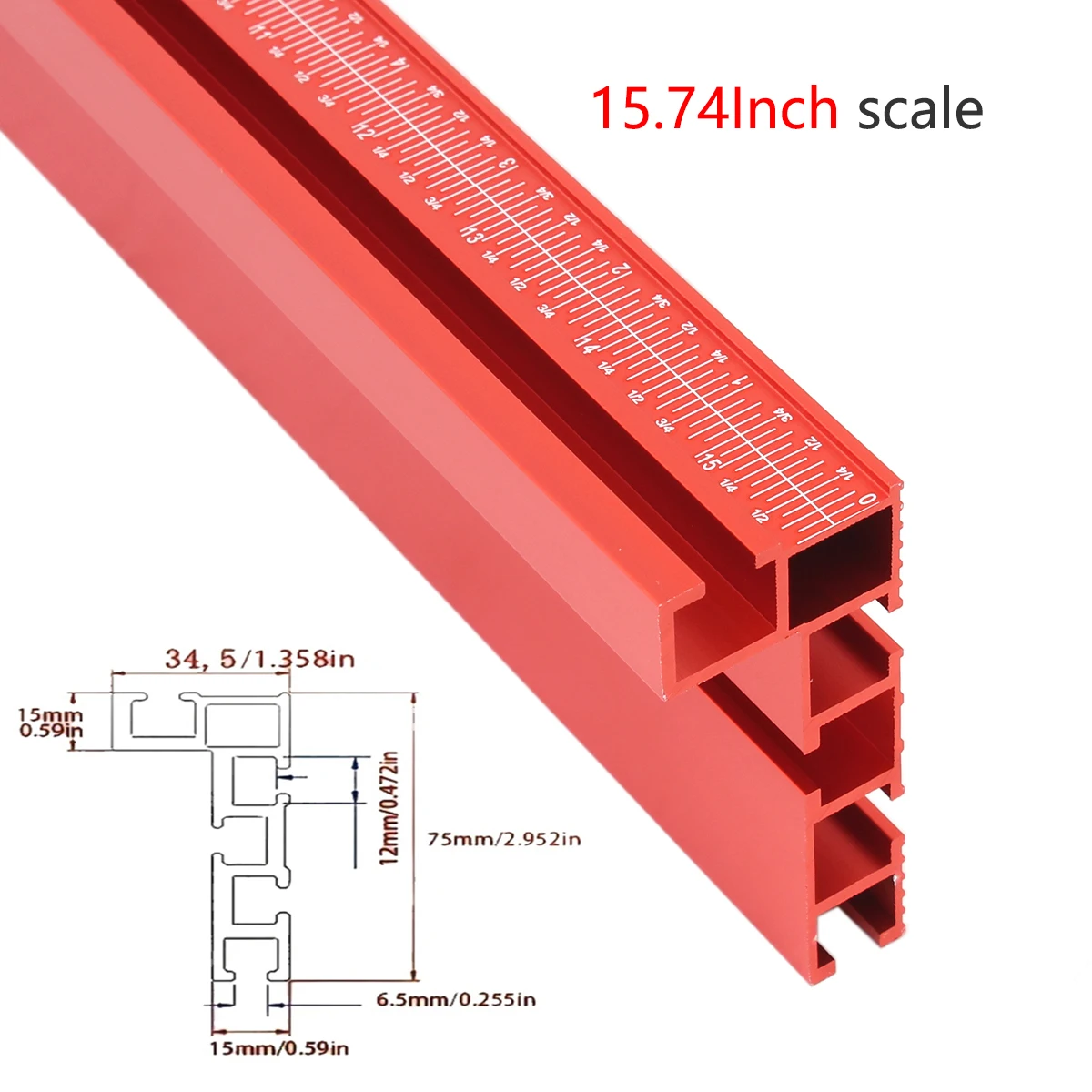 1Pc-75-Type-15Inch-Scale-Aluminum-Profile-Router-Fence-Multi-T-Track ...