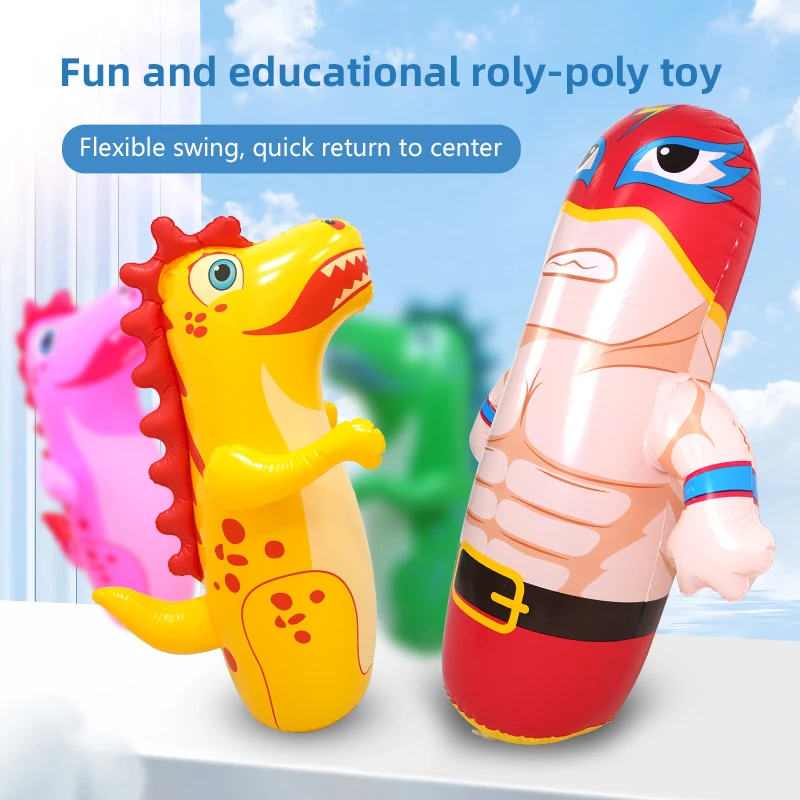 Inflatable Sport Toys Simulation Dinosaur Tumbler Boxing Training Prop ...