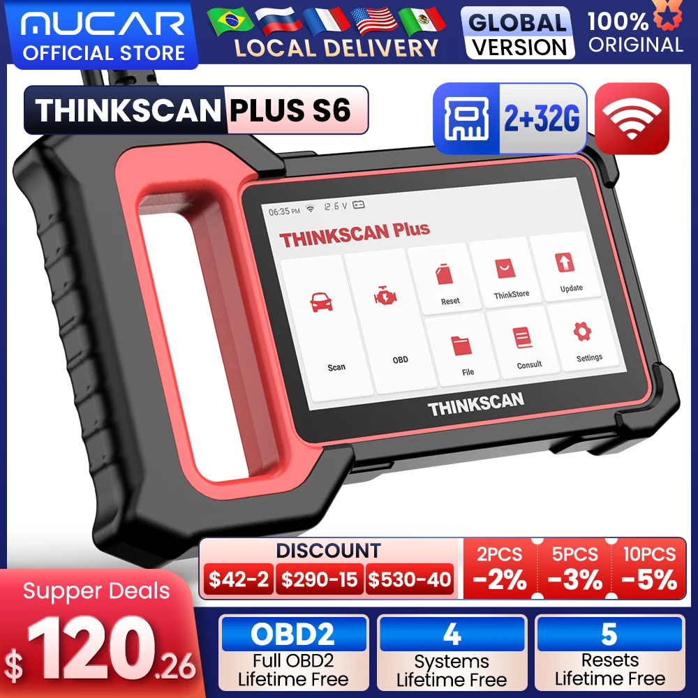 Thinkcar-THINKSCAN-Plus-S5-S6-Car-Diagnostic-Tools-OBD2-Automotive ...