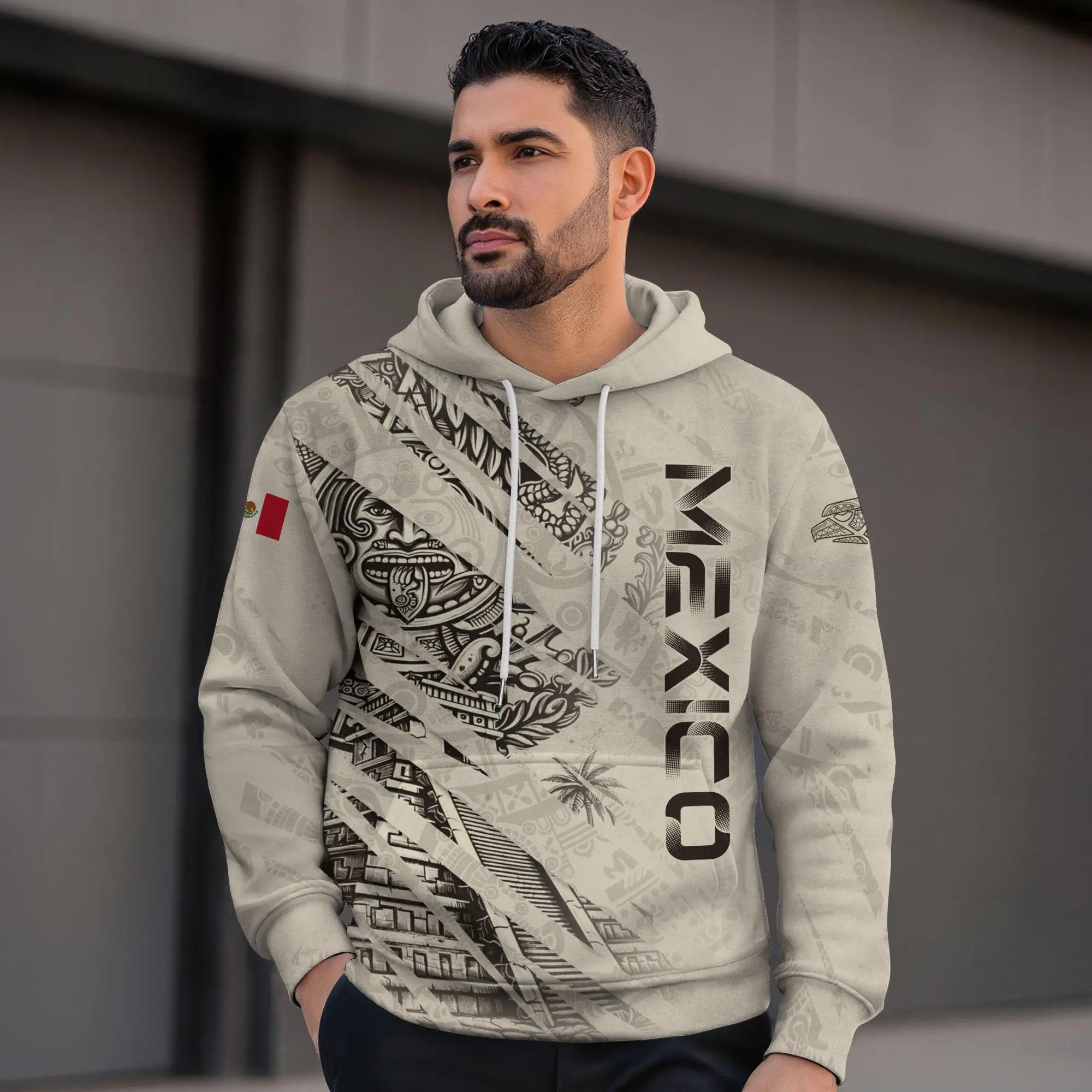 Mexican Aztec Art Hoodie, Mexico Clothes Men, Mexico Flag Hoodie ...