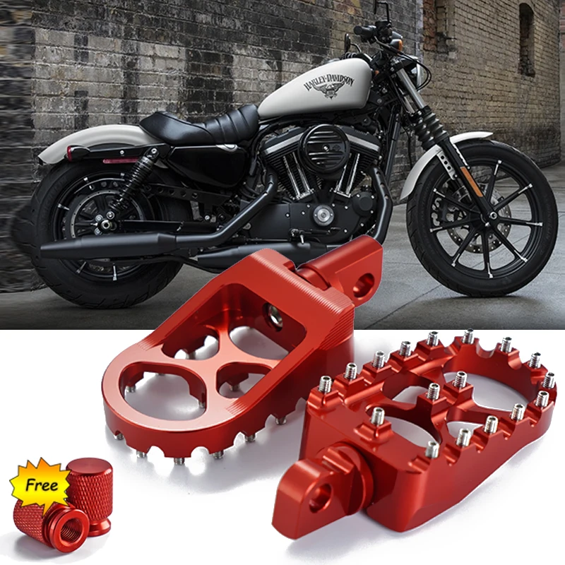 Motorcycle-Foot-Pegs-MX-Wide-Fat-Footrests-Pedals-w-Shifter-Pegs-For ...