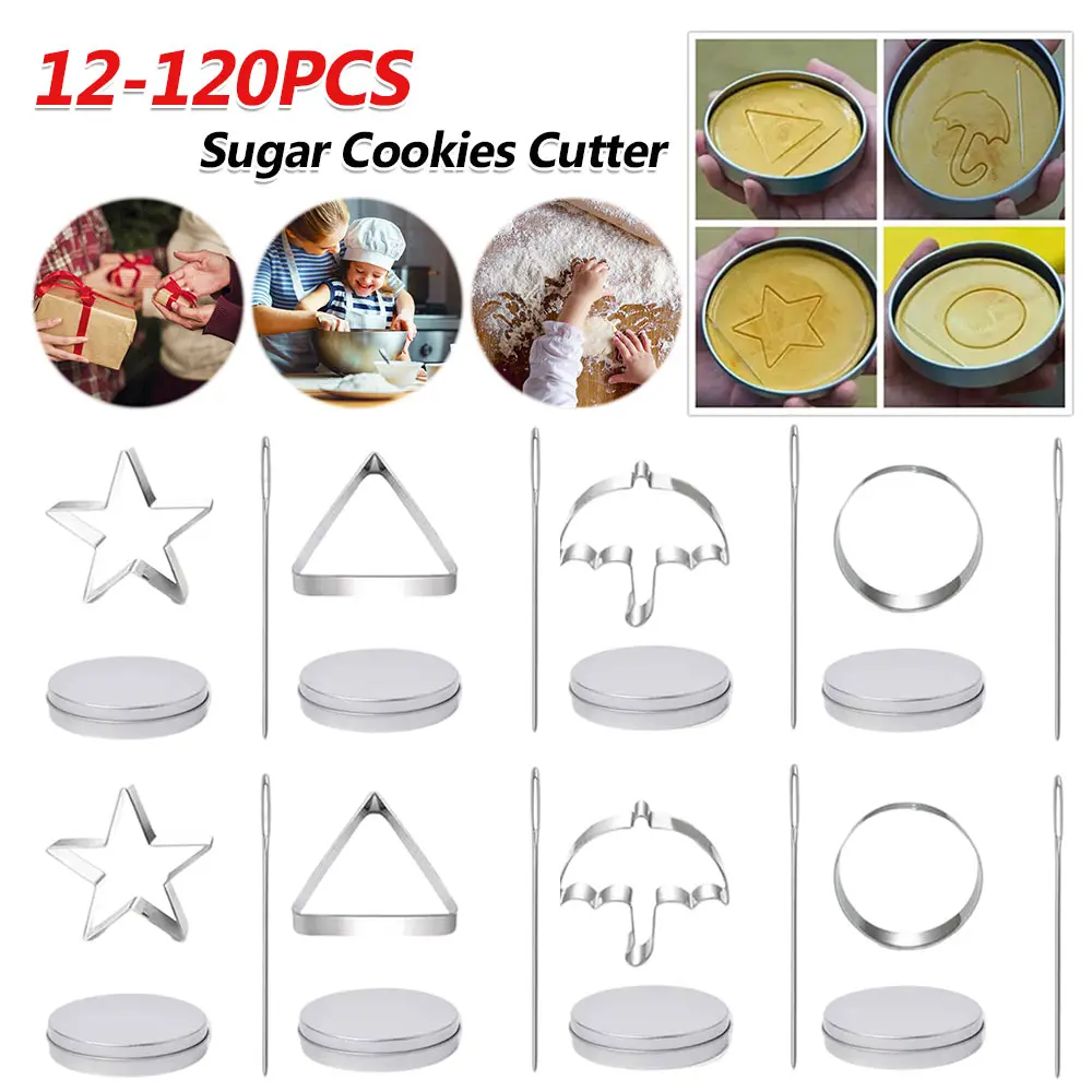 12PCS Sugar Cookie Mold Candy Maker Stainless Steel Dalgona Candy ...