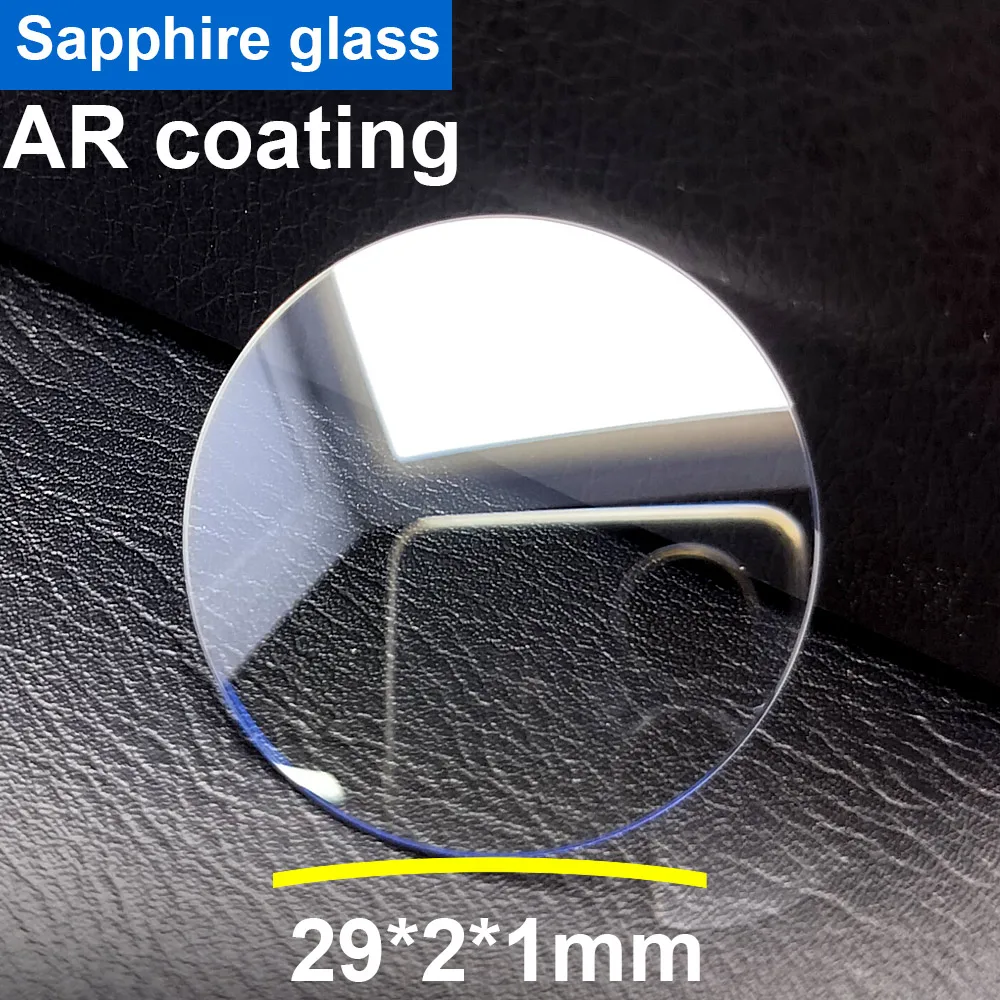 29x2x1-0mm-Double-Dome-Sapphire-Crystal-Blue-Red-Clear-AR-Coating-Watch ...