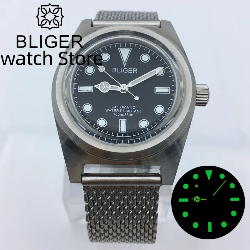BLIGER-new-NH35A-PT5000-Mechanical-Vintage-Watch-for-Men-38mm-sanding ...
