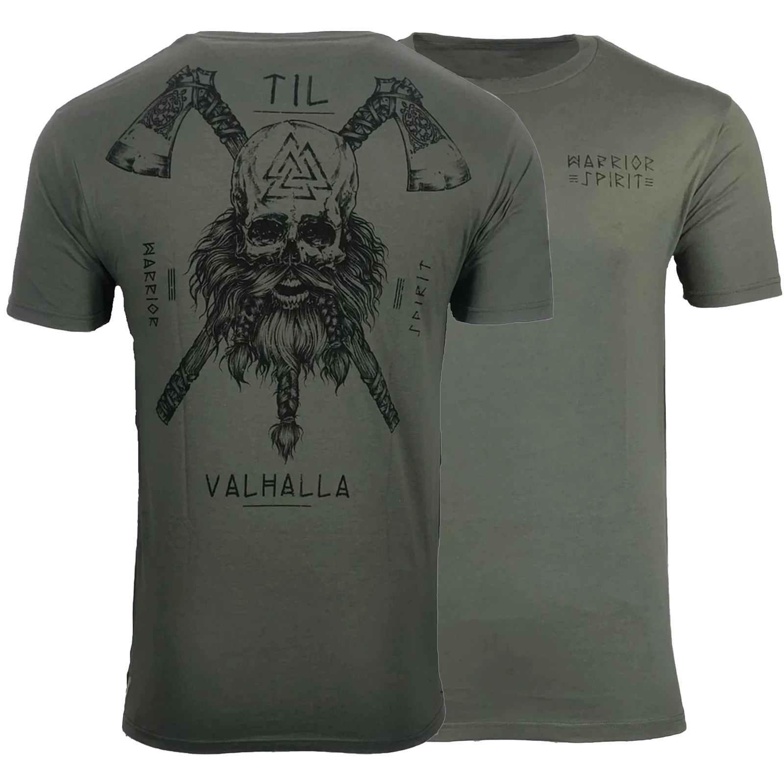 Til-Valhalla-Nordic-Warrior-Spirit-Military-Grunt-T-Shirt-100-Cotton-O ...