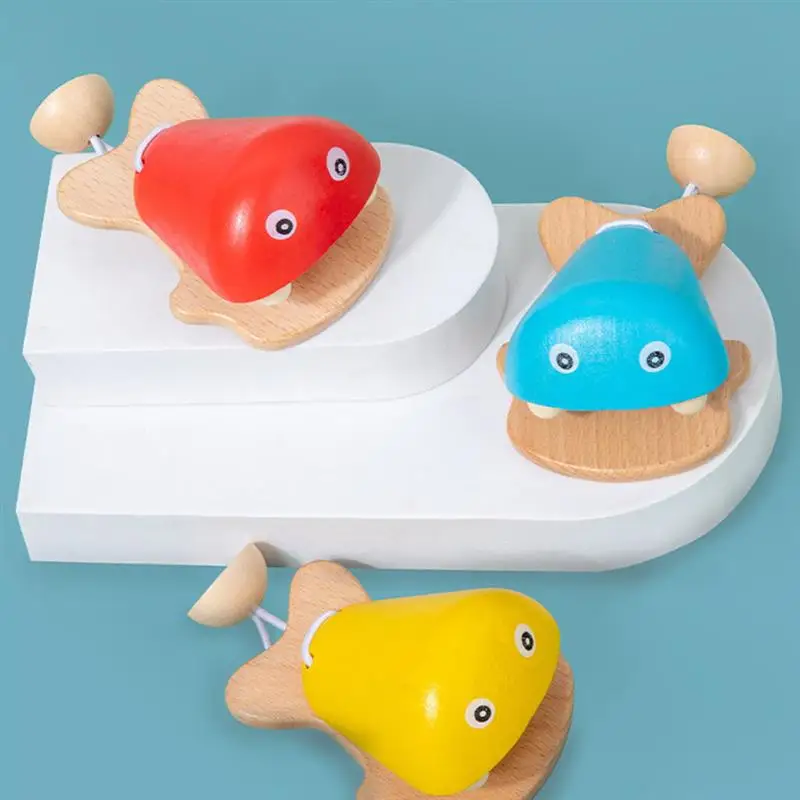 2Pcs Fish Shape Wooden Castanet Flapper Toy Kids Wooden Musical Instrument Toys| | - AliExpress