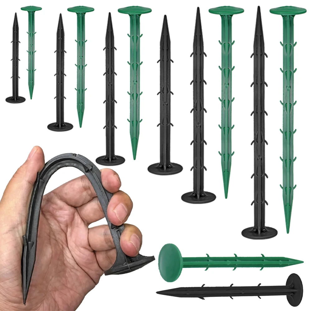 5-50PCS-Garden-Landscaping-Stakes-Lawn-Pins-Pegs-Garden-Border-Plastic ...