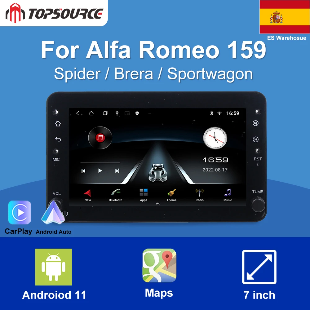 Topsource For Alfa Romeo 159 Spider Brera Sportwagon Car Radio 7" 2g ...